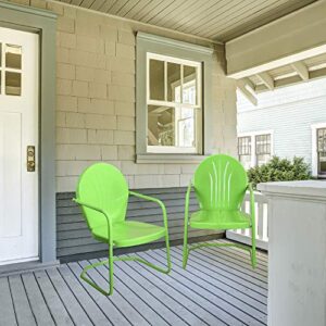 Northlight 34-Inch Outdoor Retro Tulip Steel Armchair, Lime Green