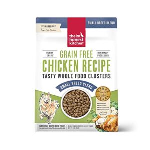 the honest kitchen whole food clusters small breed grain free chicken dry dog food, 1 lb trial pouch