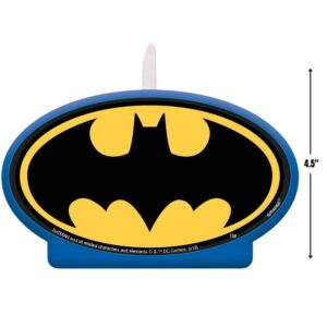 Batman Heroes Unite Birthday Candle, 4.5" - 1 Count - Unique Party Centerpiece, Perfect for Superhero Fans