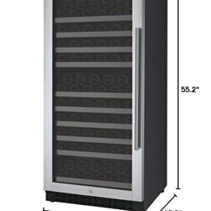 Allavino 24" Wide FlexCount II Tru-Vino 128 Bottle Single Zone Stainless Steel Left Hinge Wine Refrigerator