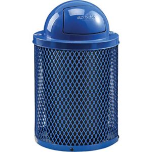 Global Industrial 32 Gallon Thermoplastic Mesh Recycling Receptacle w/Dome Lid, Blue