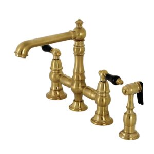 kingston brass ks7277pklbs duchess bridge kitchen faucet, brushed brass 13.88 x 6.88 x 8.31