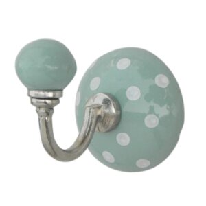 indianshelf ceramic green round decorative coat hooks kitchen unique ceramic wall hooks for hanging towel hook farmhouse backpack purse hanger heavy duty entryway shower robe holder hat rack- 1 piece