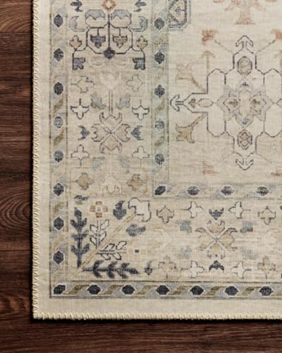 Loloi II Hathaway Collection HTH-06 Blush/Multi 9'-0" x 12'-0", .25" Thick, Area Rug, Soft, Durable, Printed, Modern, Low Pile, Non-Shedding, Easy Clean, Living Room Rug