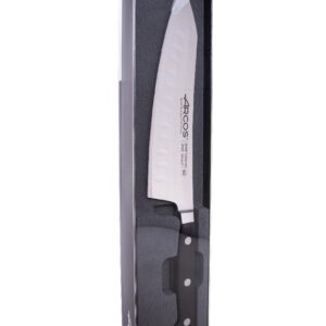 ARCOS Santoku Knife 7 Inch Nitrum Stainless Steel and 190 mm blade. Ergonomic Polyoxymethylene POM Handle.Classical design and rounded finish of great beauty and sturdiness. Series Opera. Color Black.