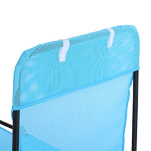 Outsunny Folding Chaise Lounge Chair, Pool Sun Tanning Chair, Outdoor Lounge Chair with Reclining Back, Breathable Mesh Seat, Headrest for Beach, Yard, Patio, Blue