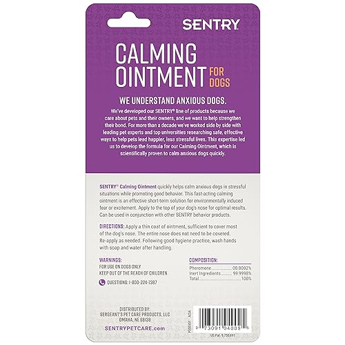 SENTRY Calming Ointment for Dogs, Fast-Acting Releif for Anxious Dogs, 1.5 oz