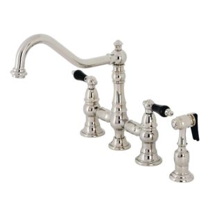 kingston brass ks3276pklbs duchess bridge kitchen faucet, polished nickel