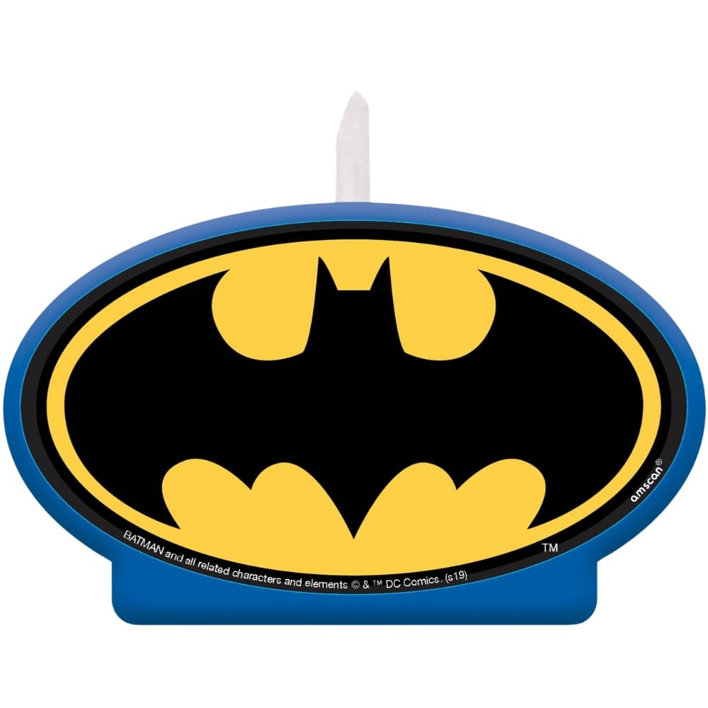 Batman Heroes Unite Birthday Candle, 4.5" - 1 Count - Unique Party Centerpiece, Perfect for Superhero Fans