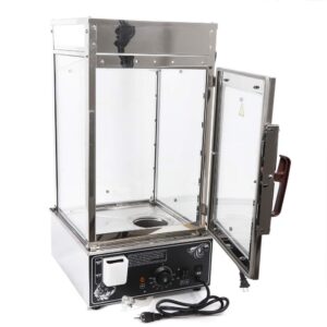 TECHTONGDA 110V Commercial Bun Steamer 5-Layer Food Warmer Display, Food Steamer Bun Warmer Machine, 30-110℃ Temperature Control, Bread Bun Heating Cabinet, Hot Dog Steamer and Bun Warmer