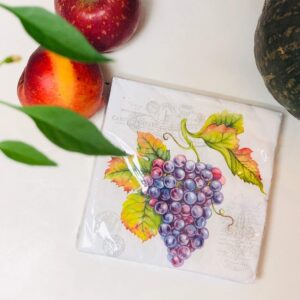 20-ct 13x13 Purple Grape Napkins Decoupage Napkins Luncheon Cocktail Paper Napkins Decorative Paper Napkins for Dessert Birthday Wedding Anniversary Dinner Napkins Paper for ALL Seasons Mom Dad Artist