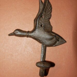 Southern Metal 6 Duck Wall Hooks Rustic Cast Iron 7 1/2 inch high, Duck Lover Mudroom Entryway - H-04