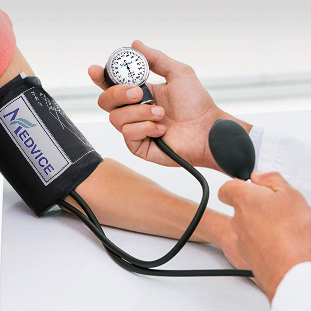 MEDVICE Manual Blood Pressure Cuff - Universal Size Aneroid Sphygmomanometer - Nurses BP Monitor - Best Adult BP Machine