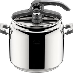 Lagostina Novia Vitamin Lagoeasy'UP Pressure Cooker 9 L Stainless Steel 18/10 Ø 24 cm, Induction and Gas Pot, Lid with Easy Opening, Including Basket, Ecodose and Recipe Book