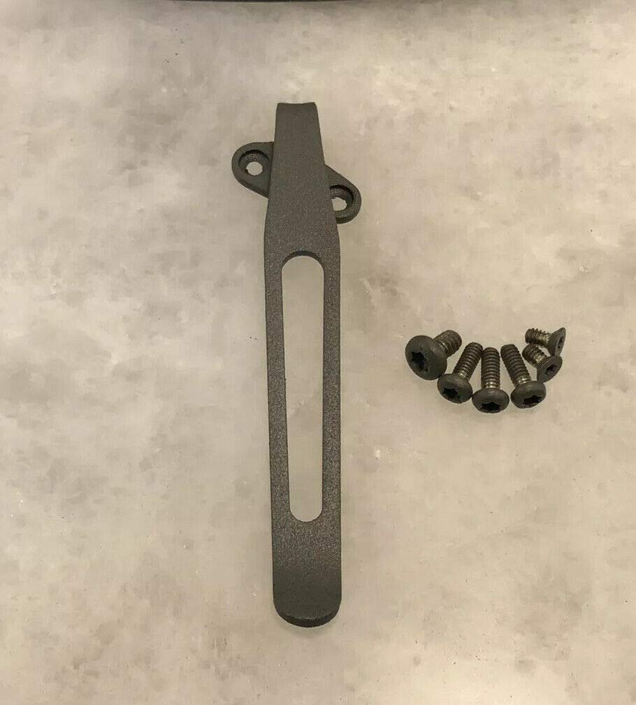 Gray Titanium Deep Pocket Clip & Screw Set For Kershaw 1660 Leek Frame Lock Only