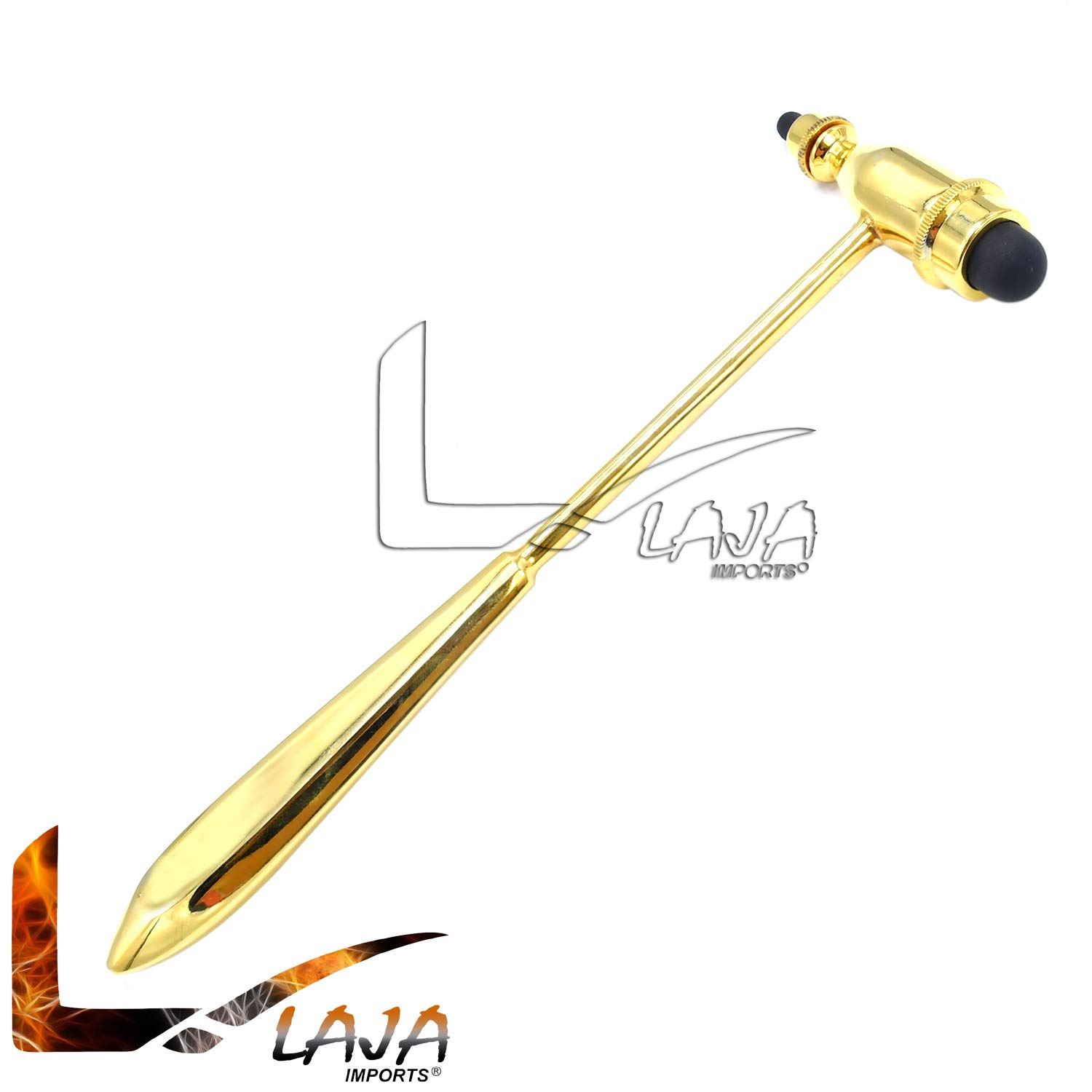 LAJA Imports Tromner Neurological Reflex Hammer with Pointed Tip Handle for Cutaneous and Superficial Responses - (Gold)