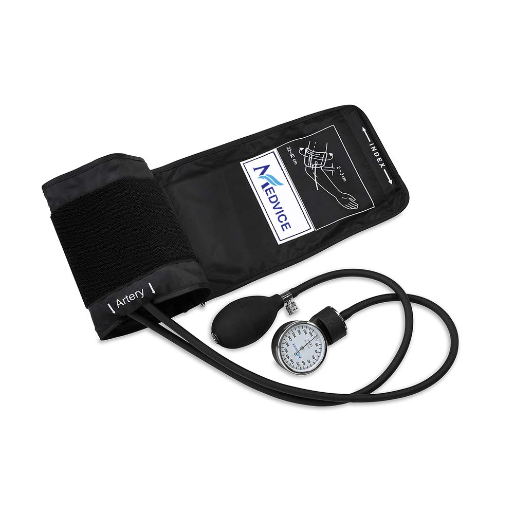 MEDVICE Manual Blood Pressure Cuff - Universal Size Aneroid Sphygmomanometer - Nurses BP Monitor - Best Adult BP Machine