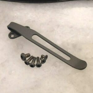 Gray Titanium Deep Pocket Clip & Screw Set For Kershaw 1660 Leek Frame Lock Only