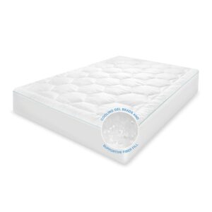 sensorpedic coolfusion mattress pad, full, white