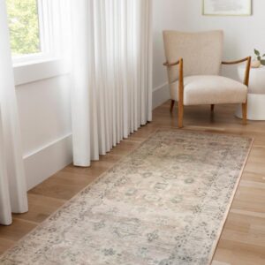 Loloi II Hathaway Collection HTH-03 Java / Multi 9'-0" x 12'-0", .25" Thick, Area Rug, Soft, Durable, Printed, Modern, Low Pile, Non-Shedding, Easy Clean, Living Room Rug