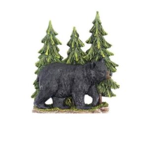 Comfy Hour Holiday Animal Collection, Decorative Black Bear in Forest Single Clothes Metal Hook, Key Hook, Wall Hanger