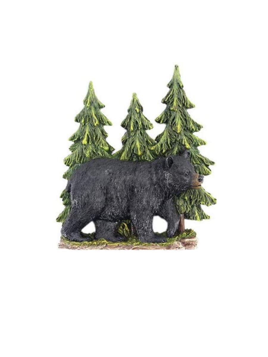 Comfy Hour Holiday Animal Collection, Decorative Black Bear in Forest Single Clothes Metal Hook, Key Hook, Wall Hanger