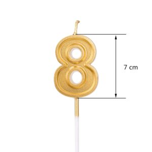 Qj-solar 2.76 inch Gold Number 18 Birthday Candles,18th Cake Topper for Birthday Decorations