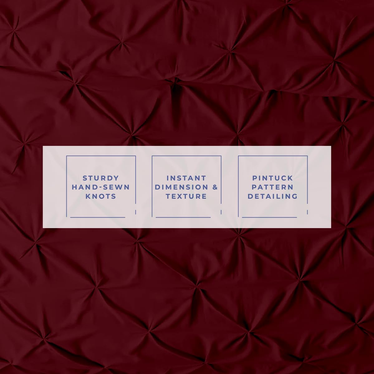 Kotton Culture 600 Thread Count Pinch Pleated 3 Piece Duvet Cover Set 100% Egyptian Cotton Breathable All Season Comforter Cover with Zipper Closure & Corner Ties (Burgundy,Super Oversized King)