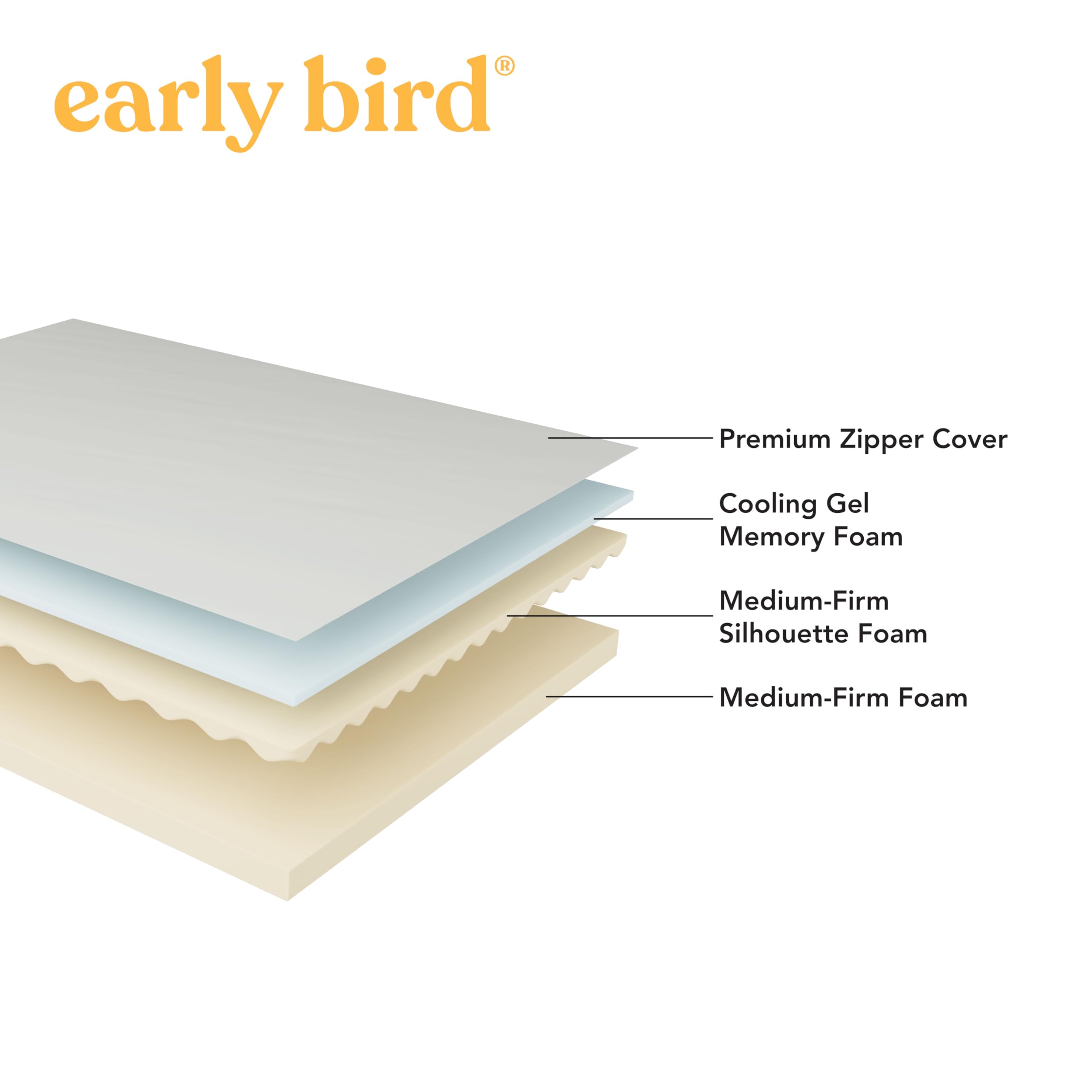 Early Bird Dual Cool 6" Medium Memory Foam Mattress