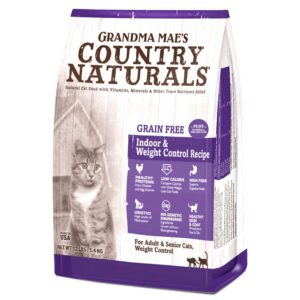 grandma mae's country naturals grain free weight control/hairball recipe for cats 12 lb