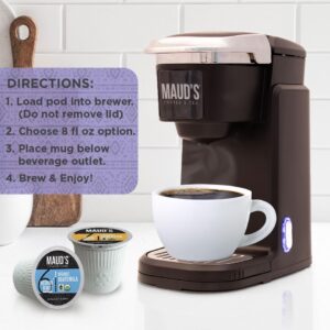 Maud's Organic Coffee Pods Variety Pack, 56 ct | 8 Assorted Coffee Flavors | 100% Organic Arabica Roasted Coffee | Solar Energy Produced Recyclable Pods Compatible with Keurig K Cups Maker