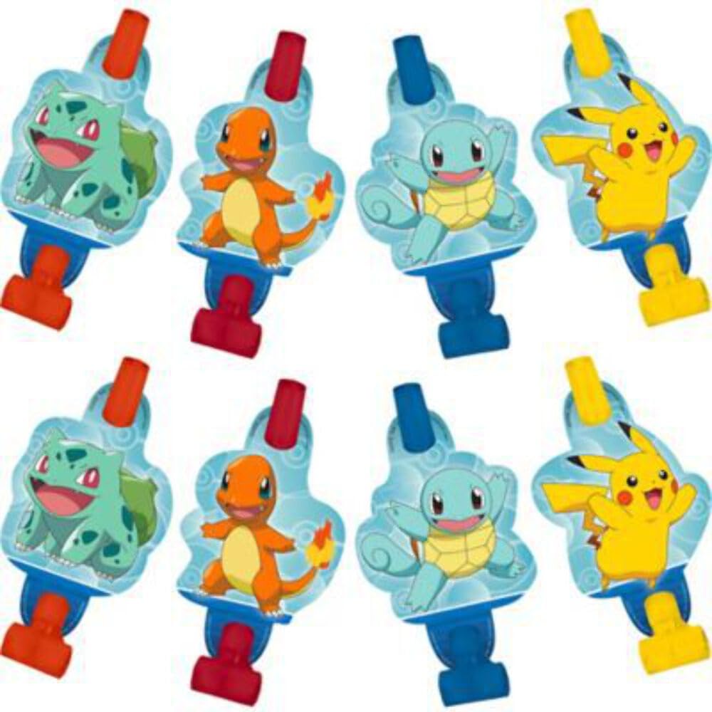 Pokemon Multicolor Party Blowouts - 5", 8 Pieces - Perfect Birthday Party Favors