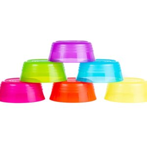 Cuddly Hippo Kids Plastic Dinnerware Set of 6 Multi Color Bowls - Reusable, BPA-Free, Dishwasher Safe and Microwaveable