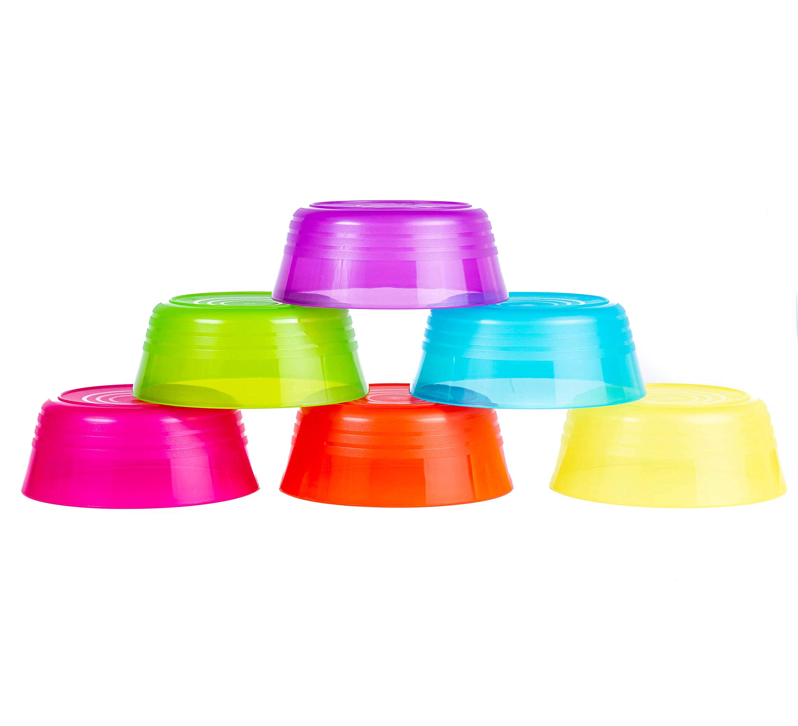 Cuddly Hippo Kids Plastic Dinnerware Set of 6 Multi Color Bowls - Reusable, BPA-Free, Dishwasher Safe and Microwaveable