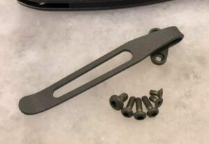 gray titanium deep pocket clip & screw set for kershaw 1660 leek frame lock only