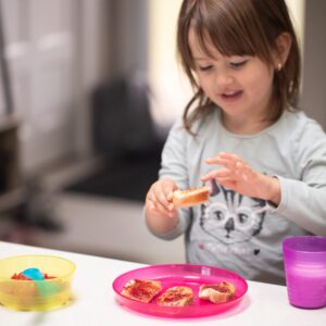 Cuddly Hippo Kids Plastic Dinnerware Set of 6 Multi Color Bowls - Reusable, BPA-Free, Dishwasher Safe and Microwaveable