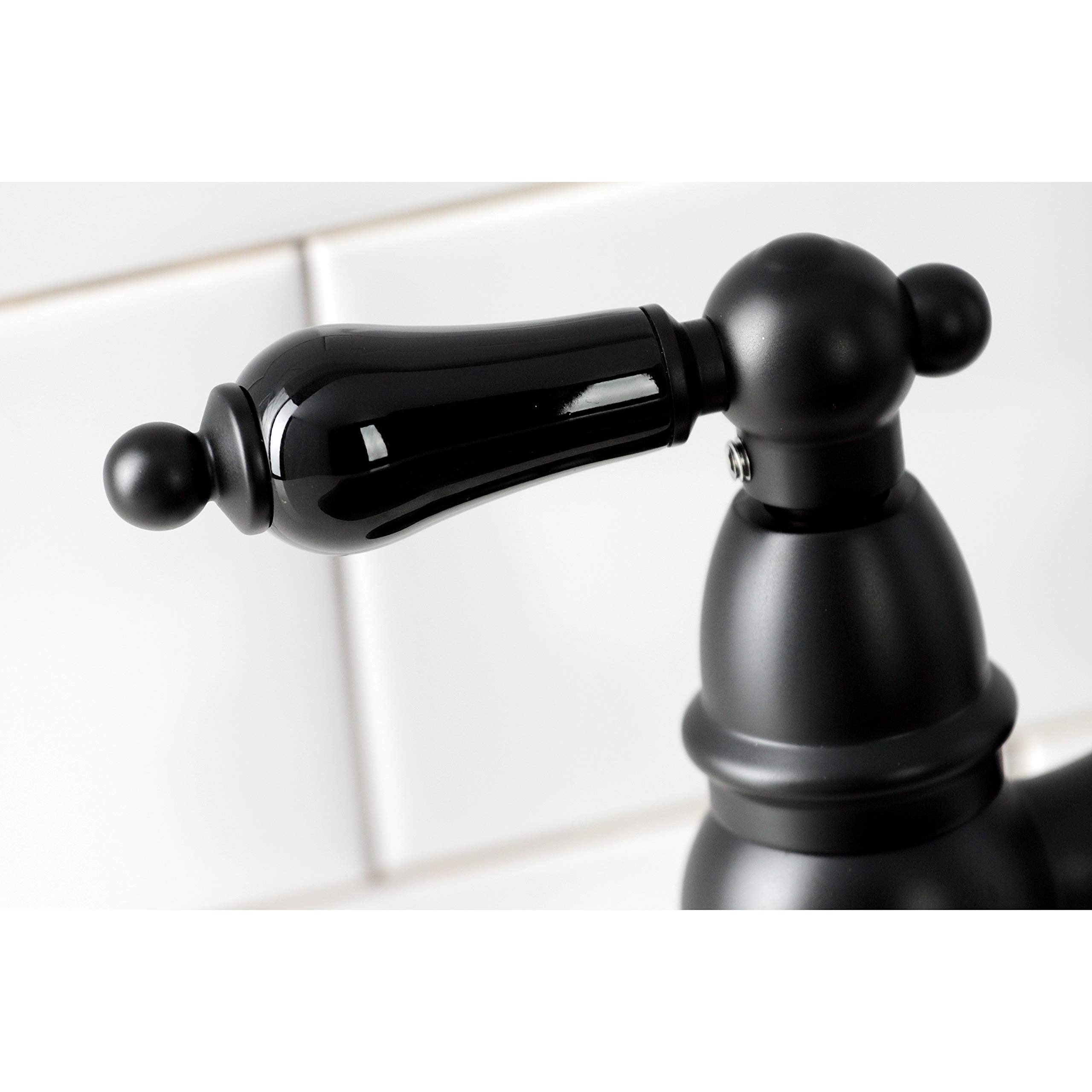 Kingston Brass KS3270PKLBS Duchess Bridge Kitchen Faucet, Matte Black