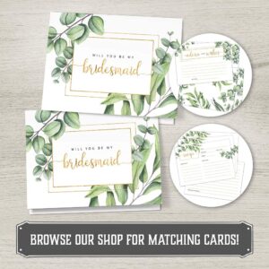 Hat Acrobat Bridesmaid Proposal Cards 8 Will You Be My Bridesmaid and 2 Maid of Honor Cards with Envelopes | Set of 10 Greenery Cards for the Bridal Party (10)