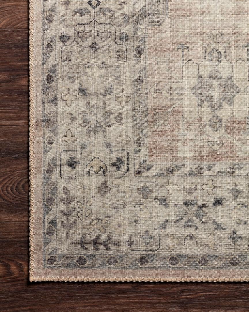 Loloi II Hathaway Collection HTH-03 Java / Multi 9'-0" x 12'-0", .25" Thick, Area Rug, Soft, Durable, Printed, Modern, Low Pile, Non-Shedding, Easy Clean, Living Room Rug