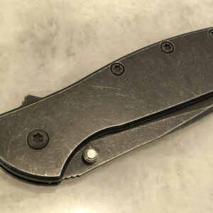 Gray Titanium Deep Pocket Clip & Screw Set For Kershaw 1660 Leek Frame Lock Only