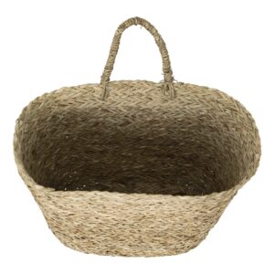 Creative Co-Op Handwoven Seagrass Wall Mount Baskets with Handles, Set of 2 Sizes, Natural