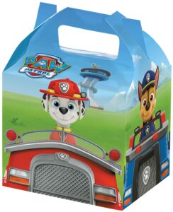 paw patrol treat boxes - 8 party favor boxes for kids parties, (5.5" x 7.5" x 4.25") - sturdy paper boxes for birthdays, themed events and more