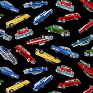 timeless treasures fabrics novelty tossed classic cars black