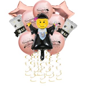 single girl hat graduation balloon graduation party aluminum film balloon rose gold graduation balloon