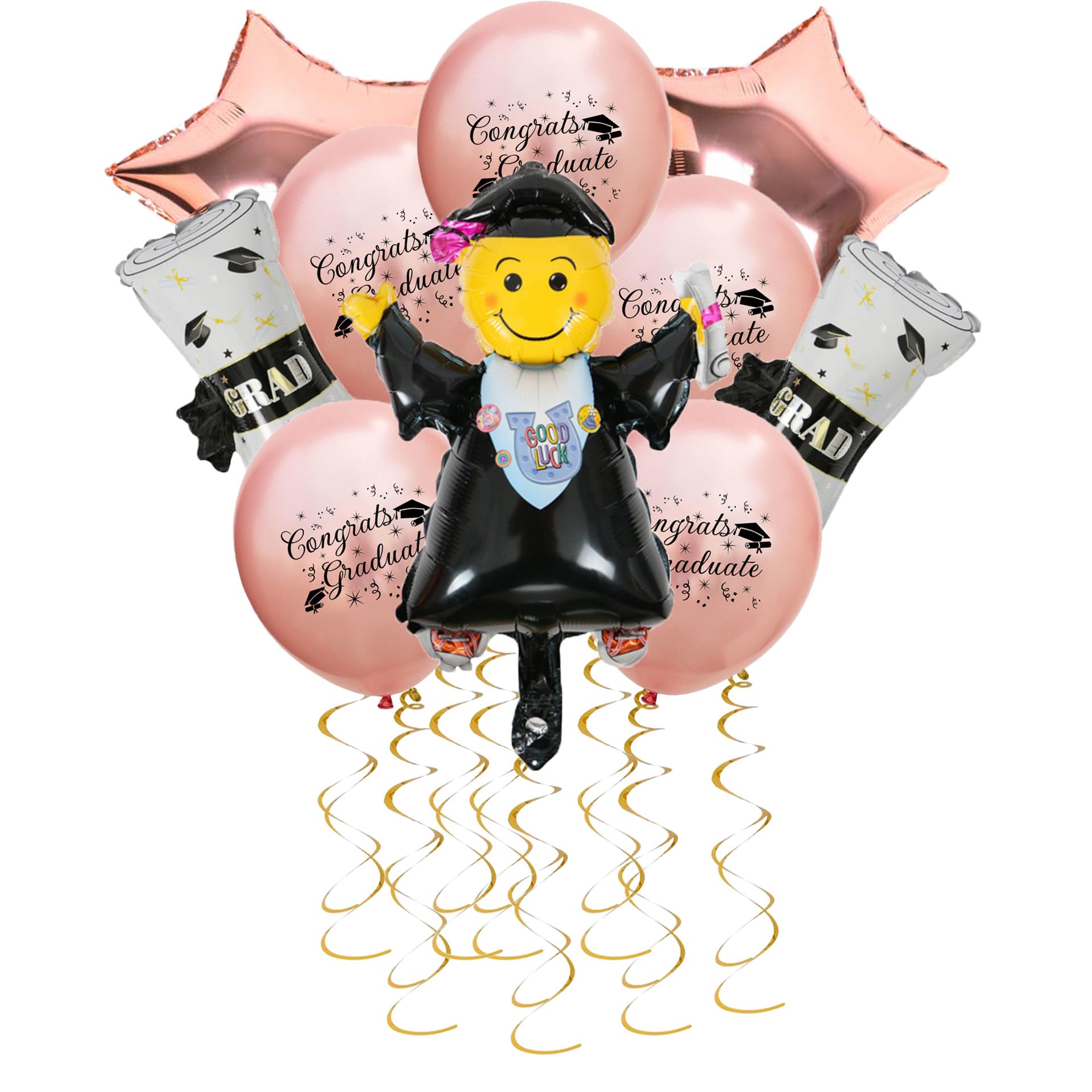 Single Girl Hat Graduation Balloon Graduation Party Aluminum Film Balloon Rose Gold Graduation Balloon