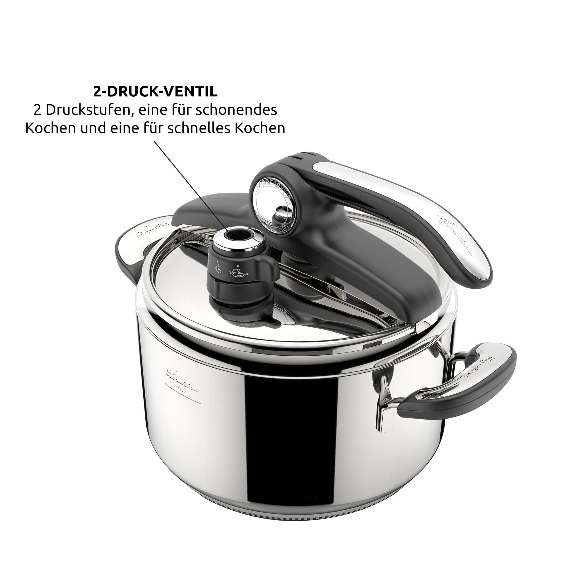 Lagostina Novia Vitamin Lagoeasy'UP Pressure Cooker 9 L Stainless Steel 18/10 Ø 24 cm, Induction and Gas Pot, Lid with Easy Opening, Including Basket, Ecodose and Recipe Book