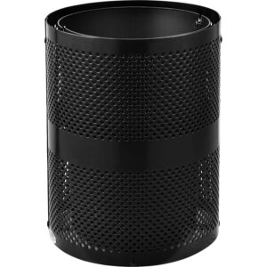 Global Industrial 36 Gallon Thermoplastic Coated Perforated Receptacle w/Dome Lid, Black