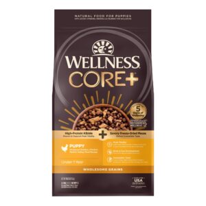 wellness core+ (formerly rawrev) grained dry dog food, chicken with freeze dried turkey, puppy recipe, 10 pound bag