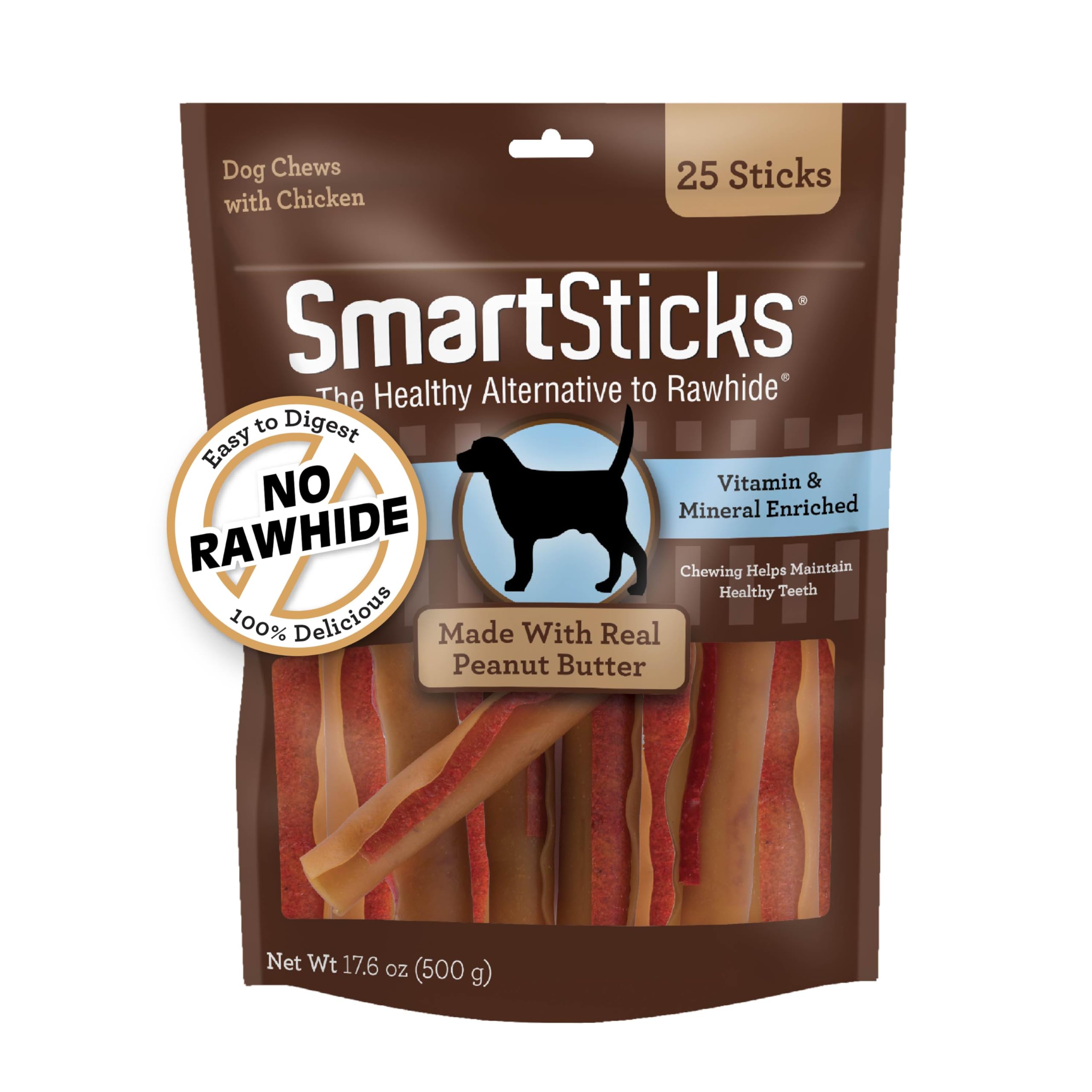 SmartBones SmartSticks, Treat Your Dog to a Rawhide-Free Chew Made With Real Meat and Vegetables, 25 Count (Pack of 1)