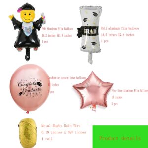 Single Girl Hat Graduation Balloon Graduation Party Aluminum Film Balloon Rose Gold Graduation Balloon